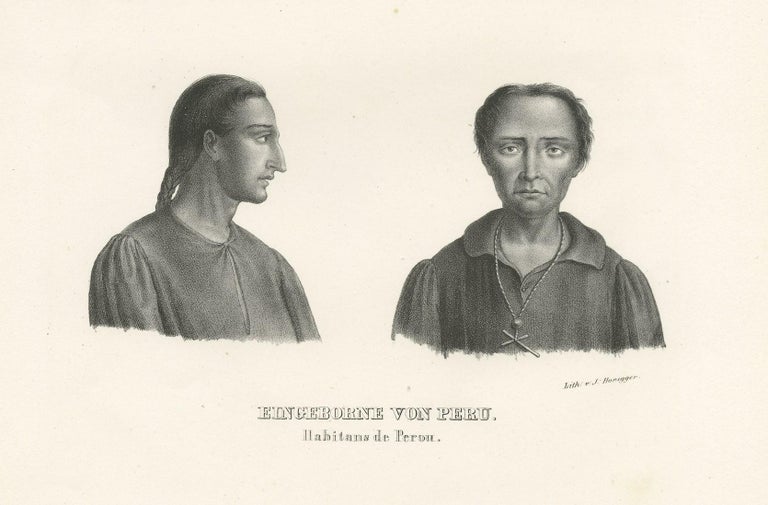 Original Antique Print of Peruvians, Natives of Peru For Sale at 1stDibs