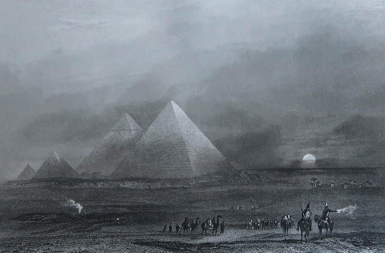 Original Antique Print of The Pyramids of Giza, Egypt, After J.M.W ...