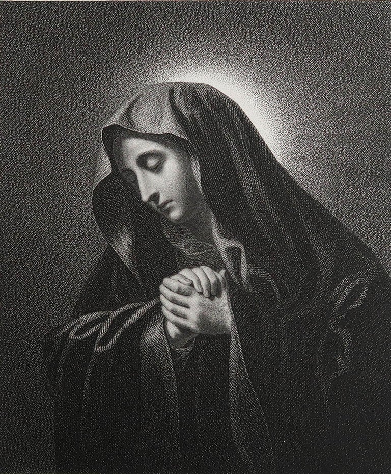 Original Antique Print of the Virgin Mary, Engraved by R.Cooper, circa ...