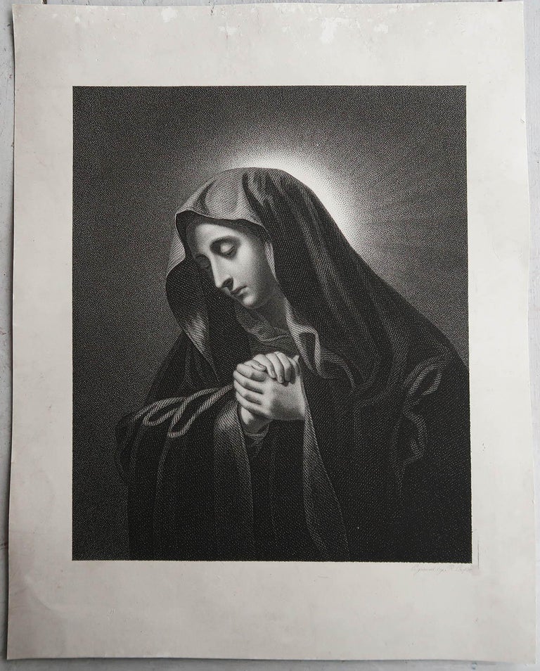 Original Antique Print of the Virgin Mary, Engraved by R.Cooper, circa ...