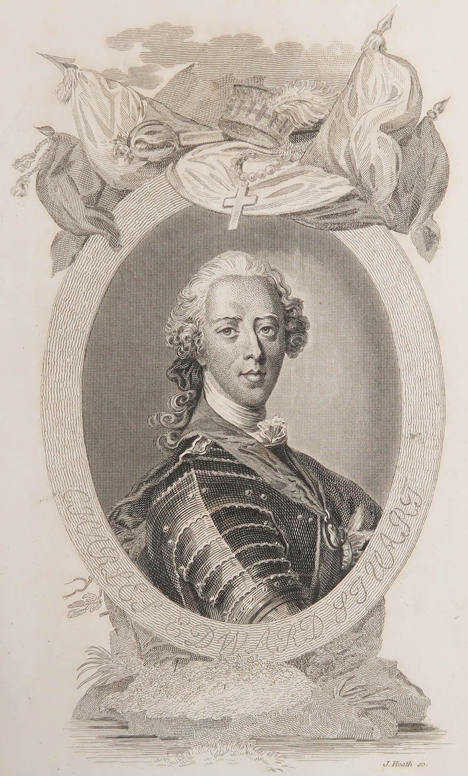 Original Antique Print, Portrait of Bonnie Prince Charlie, Dated 1806 ...