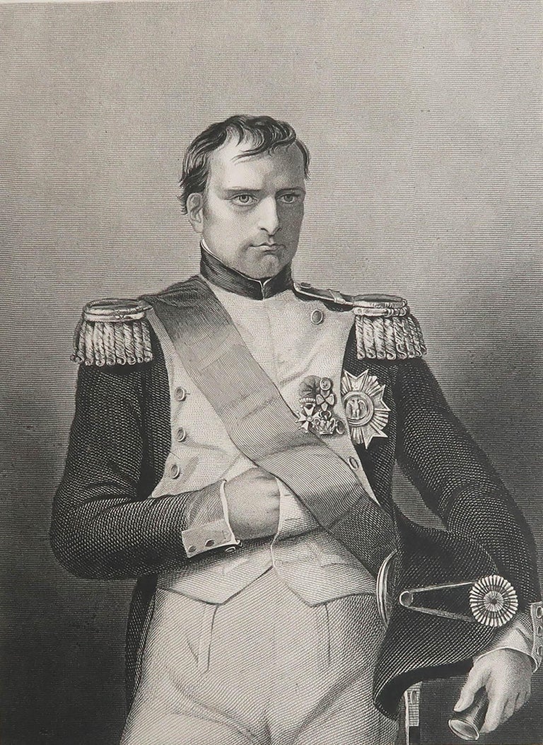 Impression ancienne d'origine, portrait de Napoléon Bonaparte, vers ...