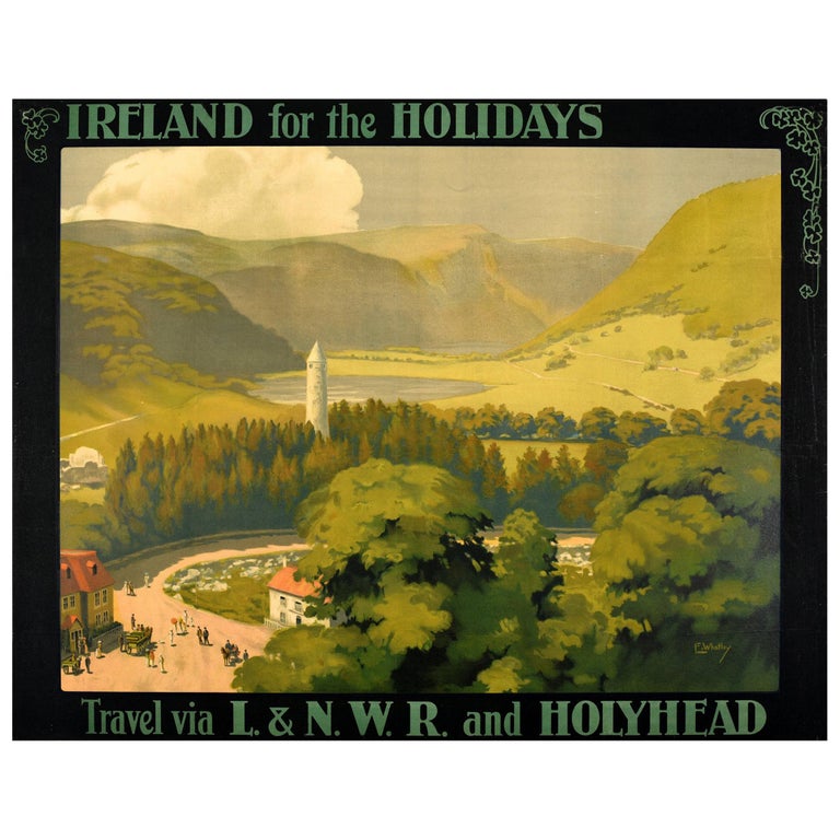 Original Antique Railway Travel Poster Ireland for the Holidays LNWR ...