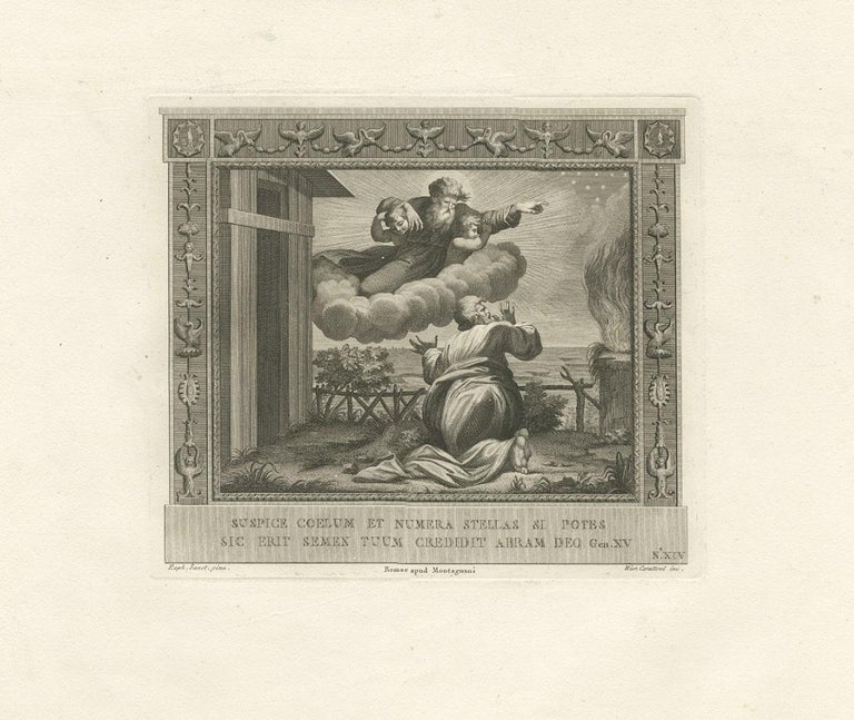 Original Antique Religion Print Depicting God's Covenant with Abraham ...