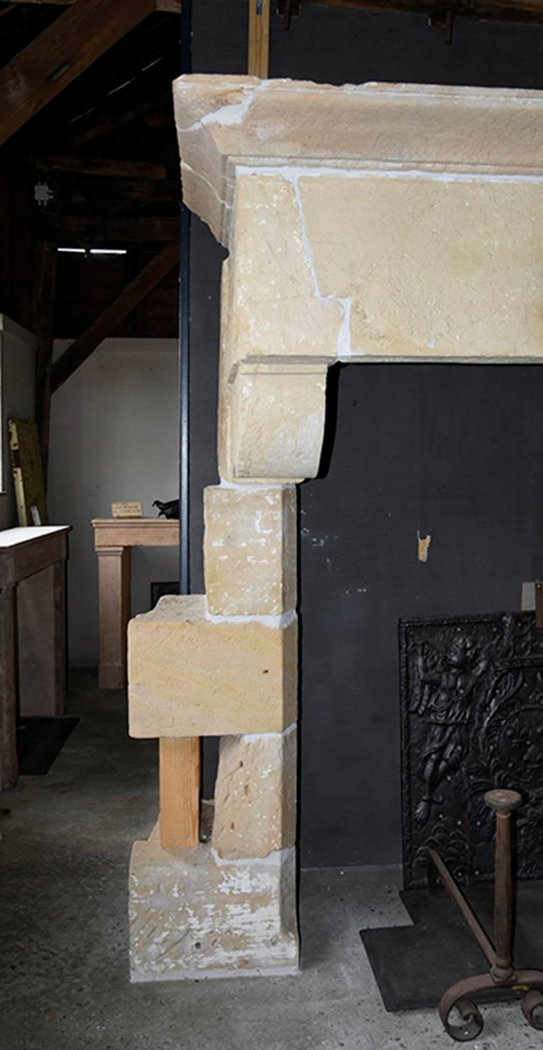 Original Antique Sandstone Castle Fireplace Mantel, 18th Century For ...