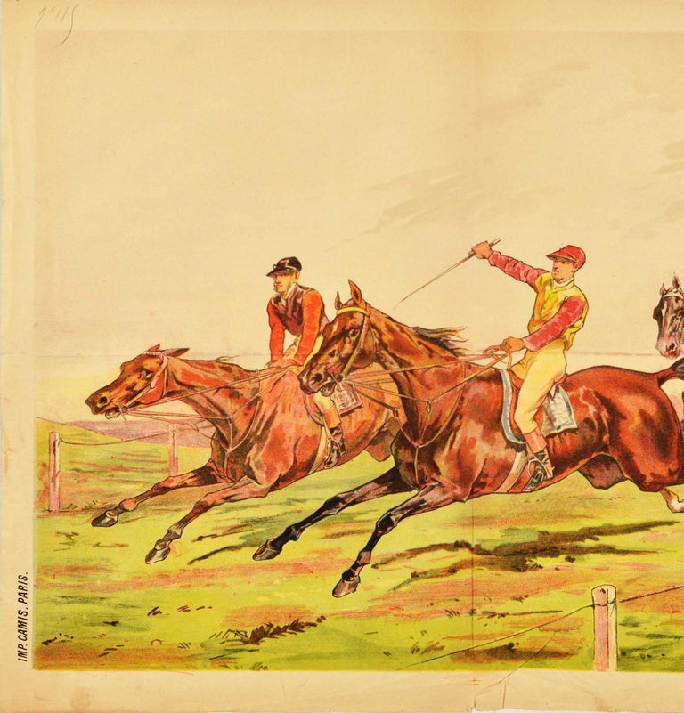 Original Antique Sport Poster Horse Racing Paris Equestrian Olivier ...