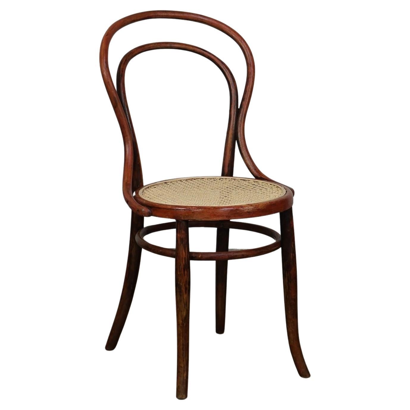 Set of 4 very charming antique Thonet bistro chairs with new matte ...