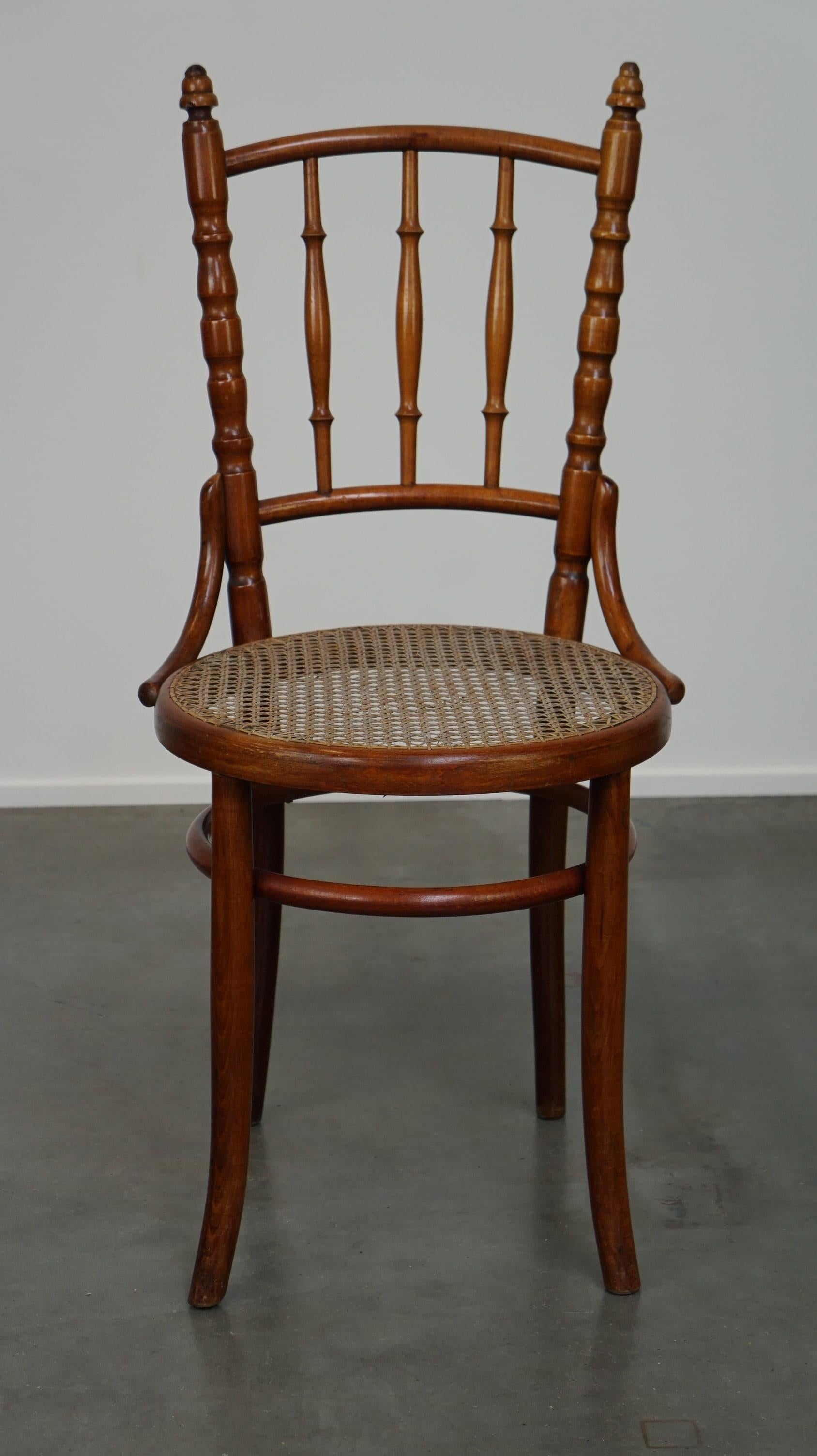 Original antique Thonet chair with great colors and a wicker seat For ...