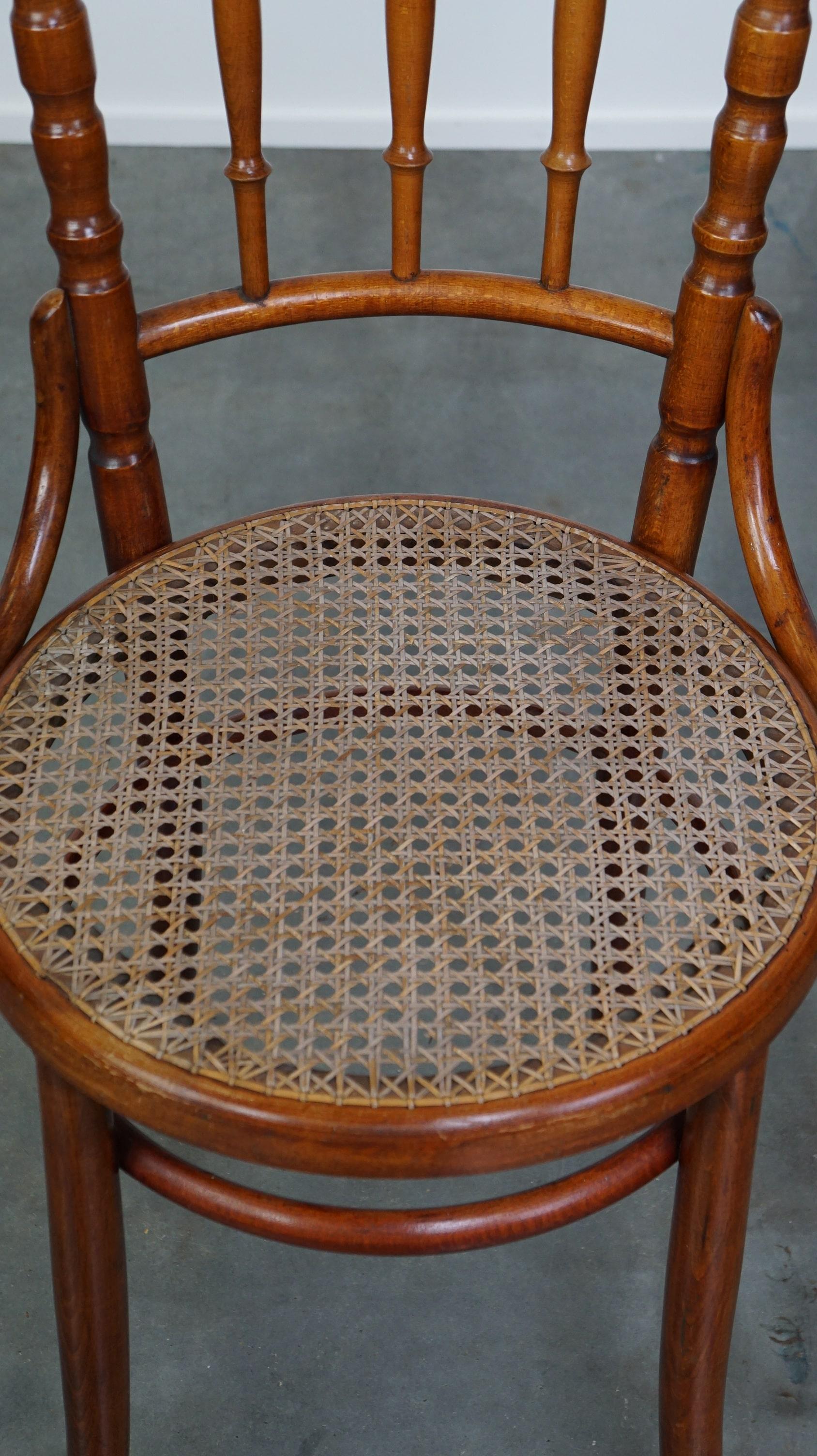 Original antique Thonet chair with great colors and a wicker seat For ...