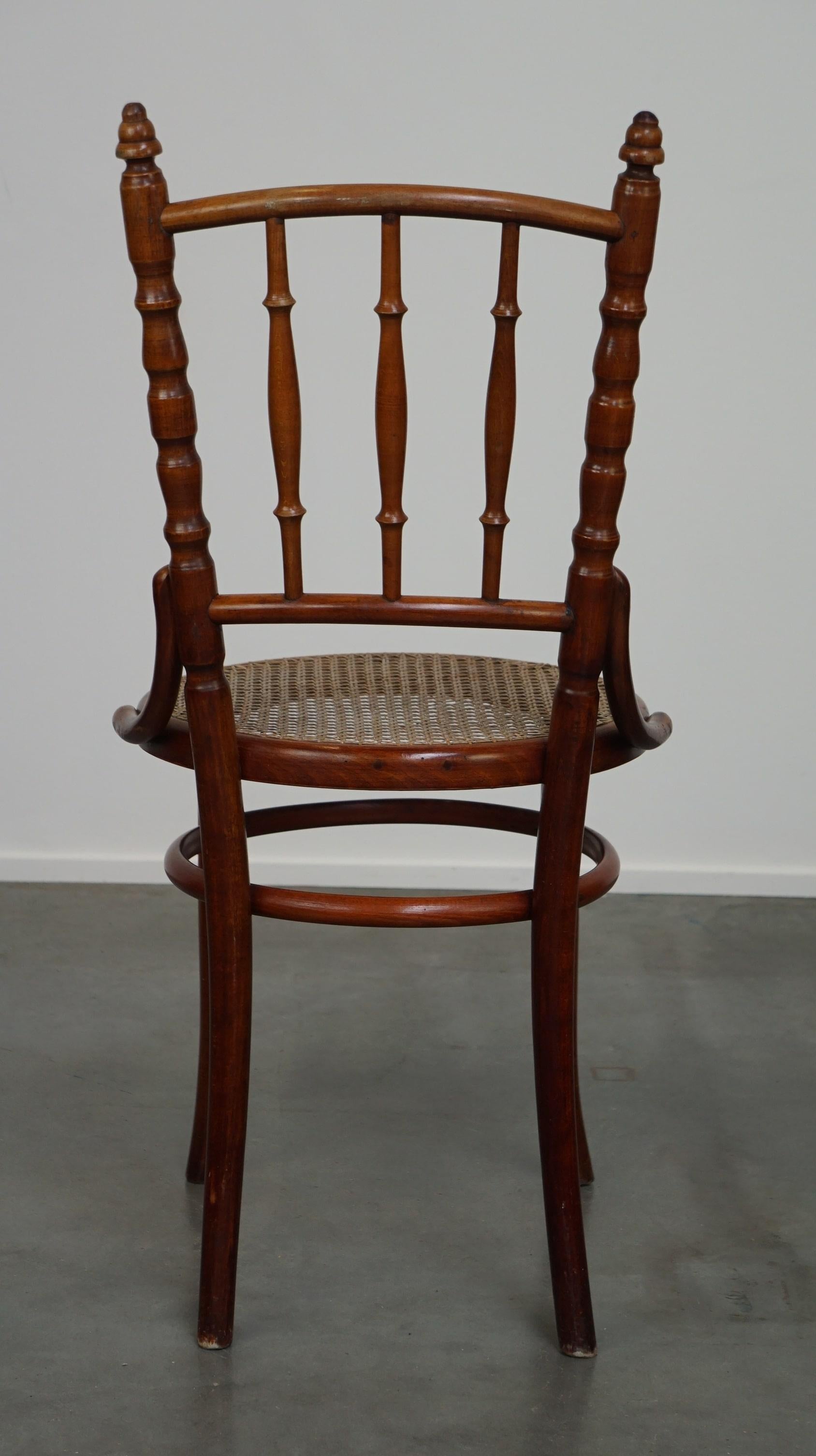 Original antique Thonet chair with great colors and a wicker seat For ...
