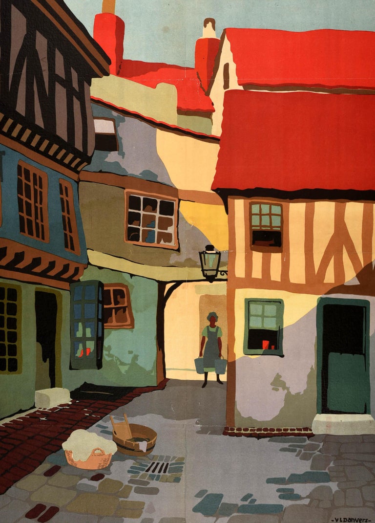 Original Antique Travel Poster York LNER Railway Little Shambles ...