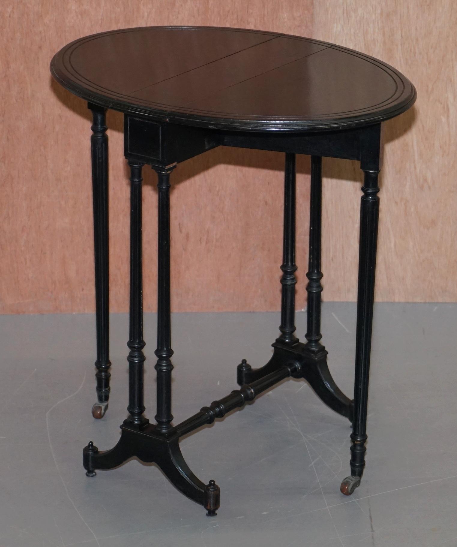 Original Antique Victorian Extending Oval Sunderland Side Table ...