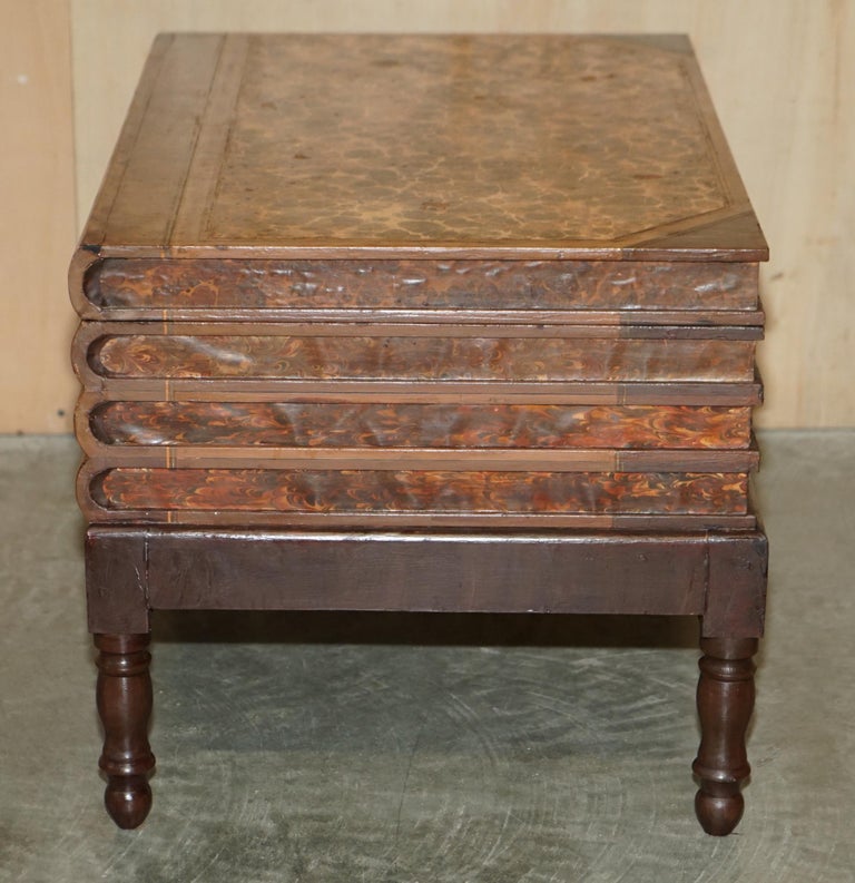 Original Antique Victorian Faux Stack of Books Large Side Table ...