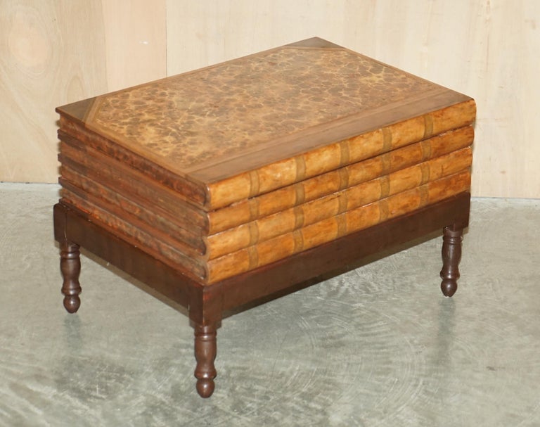 Original Antique Victorian Faux Stack of Books Large Side Table ...