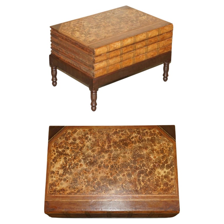 Original Antique Victorian Faux Stack of Books Large Side Table ...
