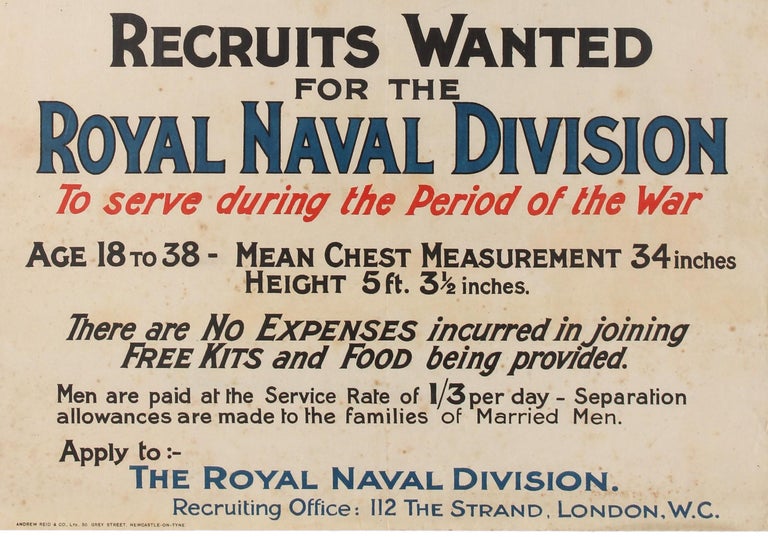 Original Antique WWI Royal Navy Recruitment Poster England Expects HMS ...