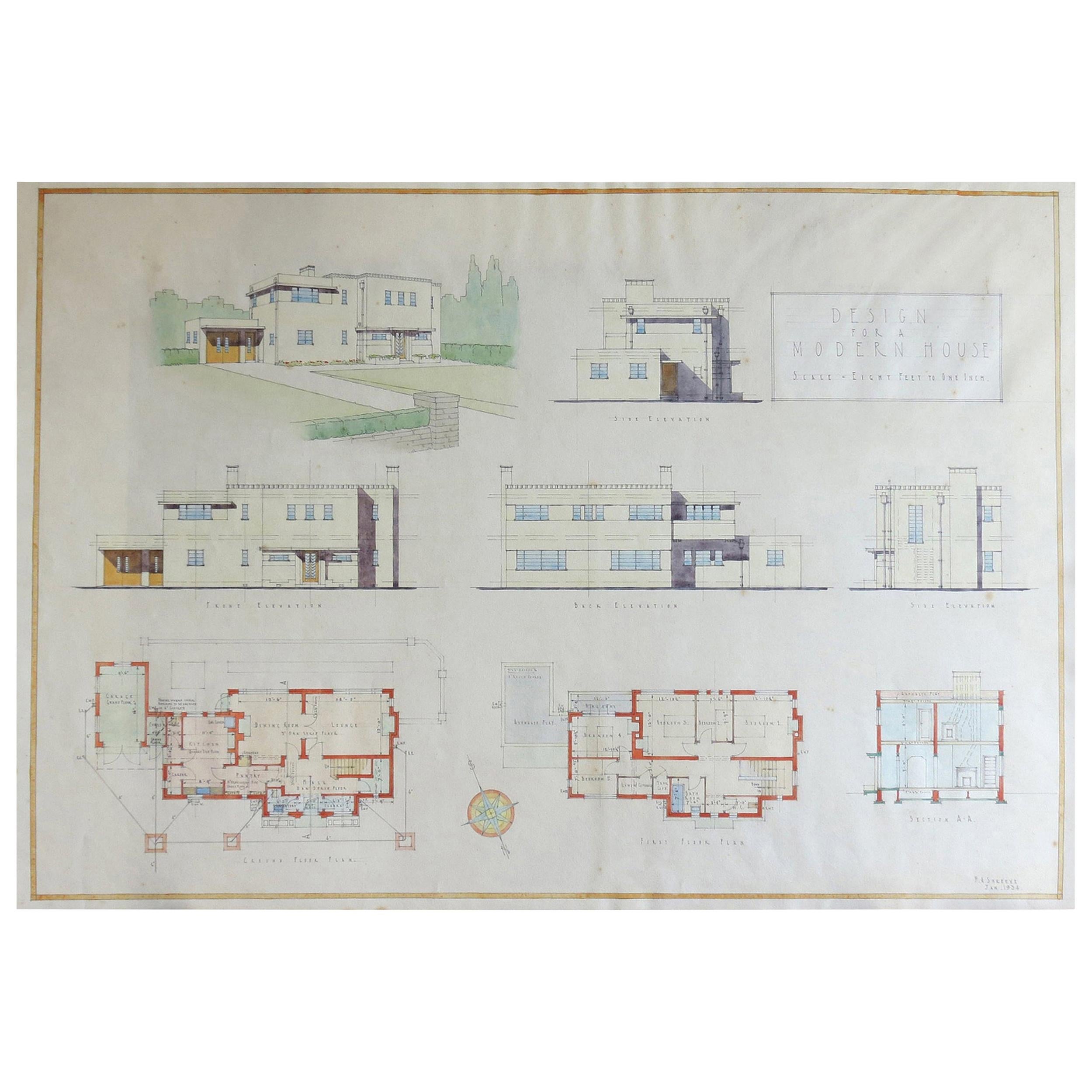 Architectural Drawings For Sale at 1stDibs