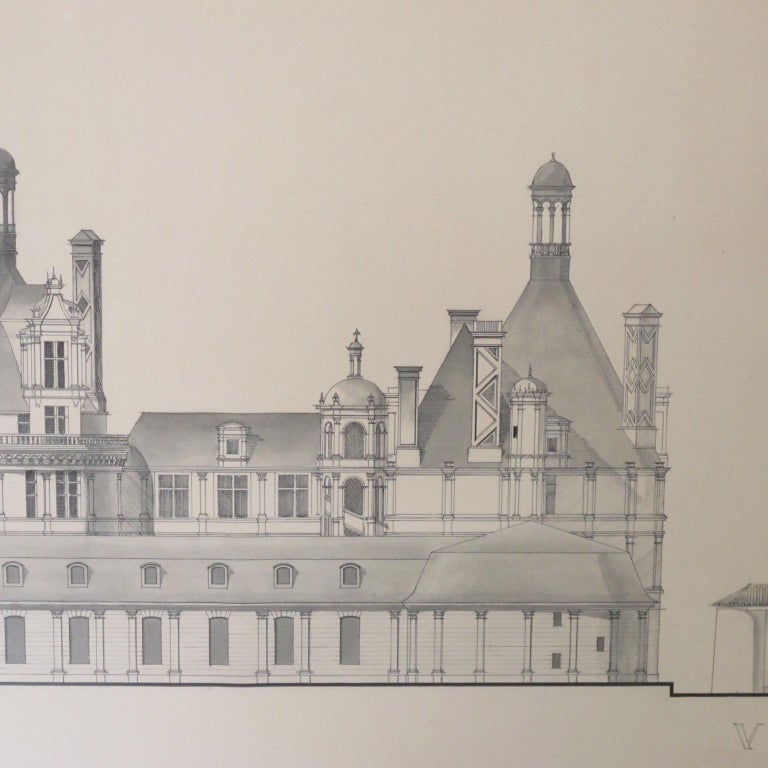 Original Architecture Sketches Study Drawing for French Renaissance ...