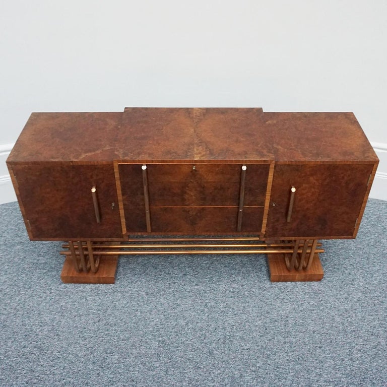 Original Art Deco Copper and Walnut Sideboard English, Circa 1930 For ...