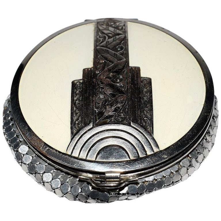 Original Art Deco Ladies Powder Compact by Evans at 1stDibs