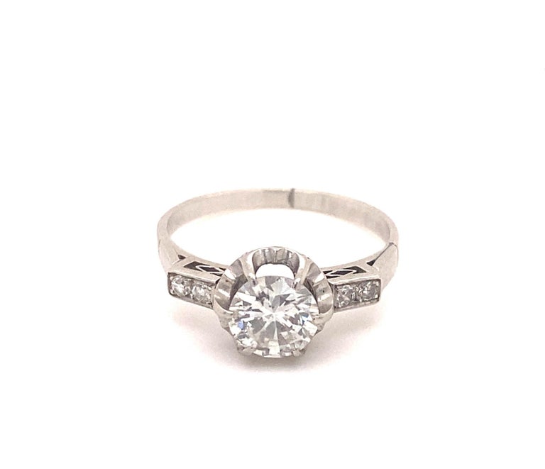 Original Art Deco Platinum .90 Carat Diamond Engagement Ring For Sale ...