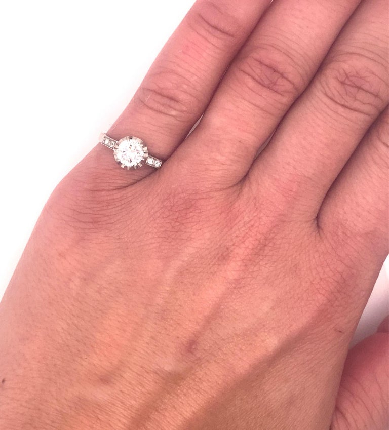 Original Art Deco Platinum .90 Carat Diamond Engagement Ring For Sale ...
