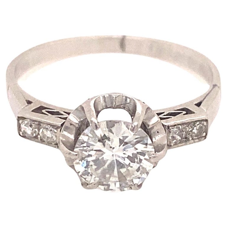 Original Art Deco Platinum .90 Carat Diamond Engagement Ring For Sale ...