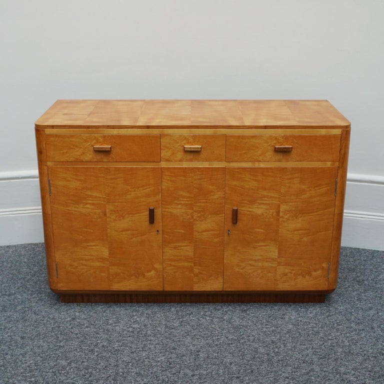 Original Art Deco Satin Birch Sideboard Circa 1935 at 1stDibs