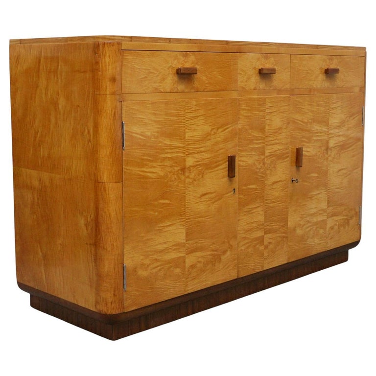 Original Art Deco Satin Birch Sideboard Circa 1935 at 1stDibs
