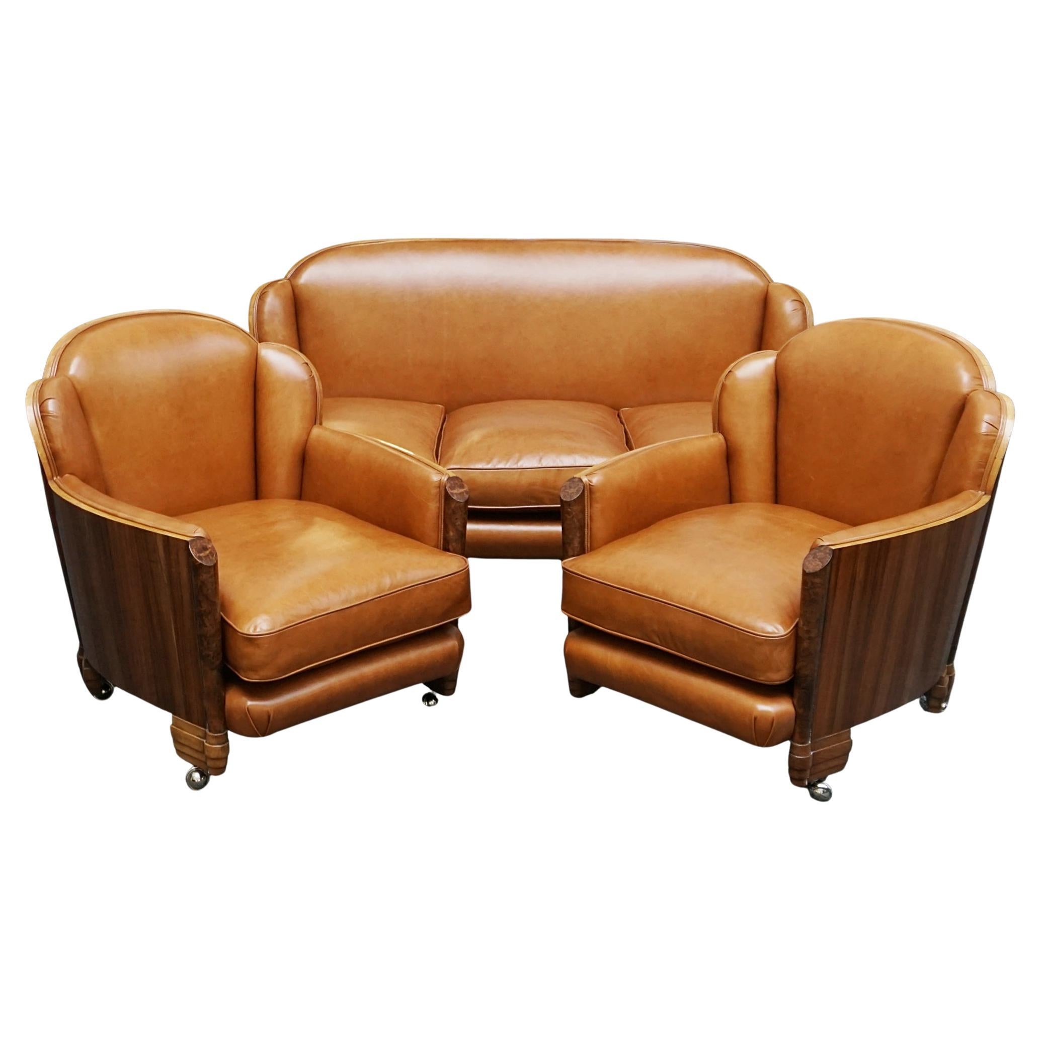 Original Art Deco Three Piece Lounge Suite by Maurice Adams Circa at ...