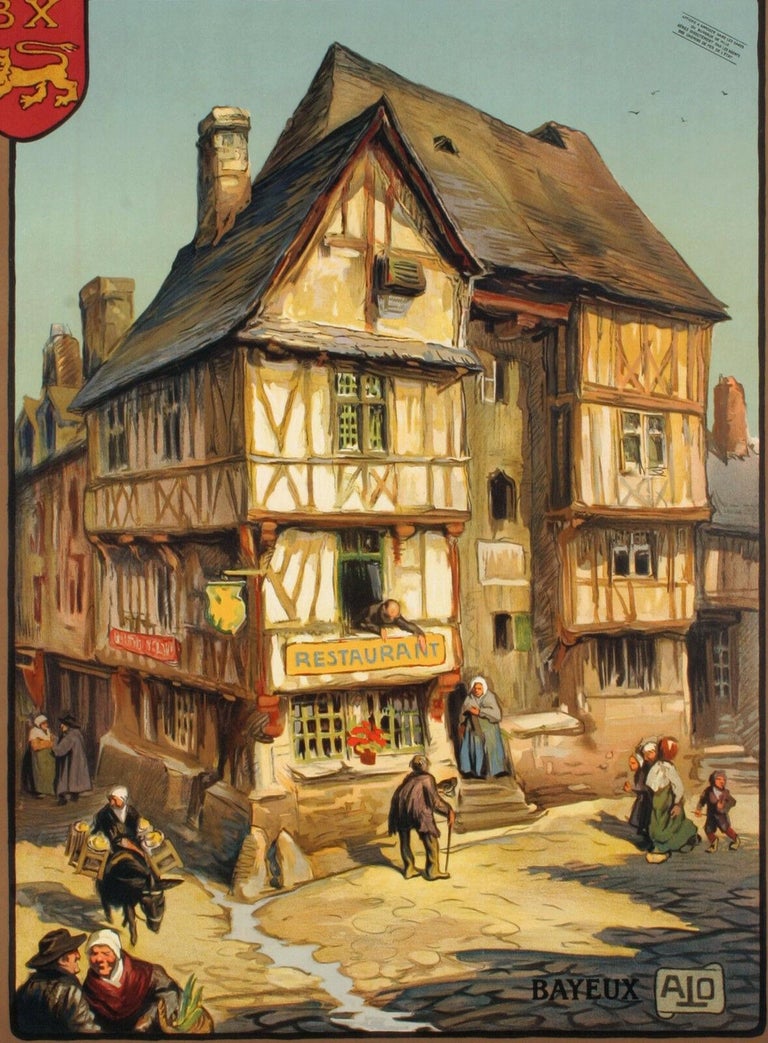 Alo, Original Art Deco Travel Poster, Bayeux, Calvados, Normandy ...