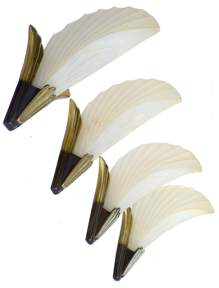 Original Art Deco Wall Light Sconces - Set Of Four at 1stDibs