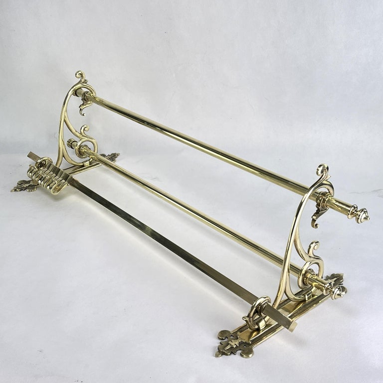 Original Art Nouveau Coat Rack Brass Wall Coat Rack, 1920s For Sale at ...