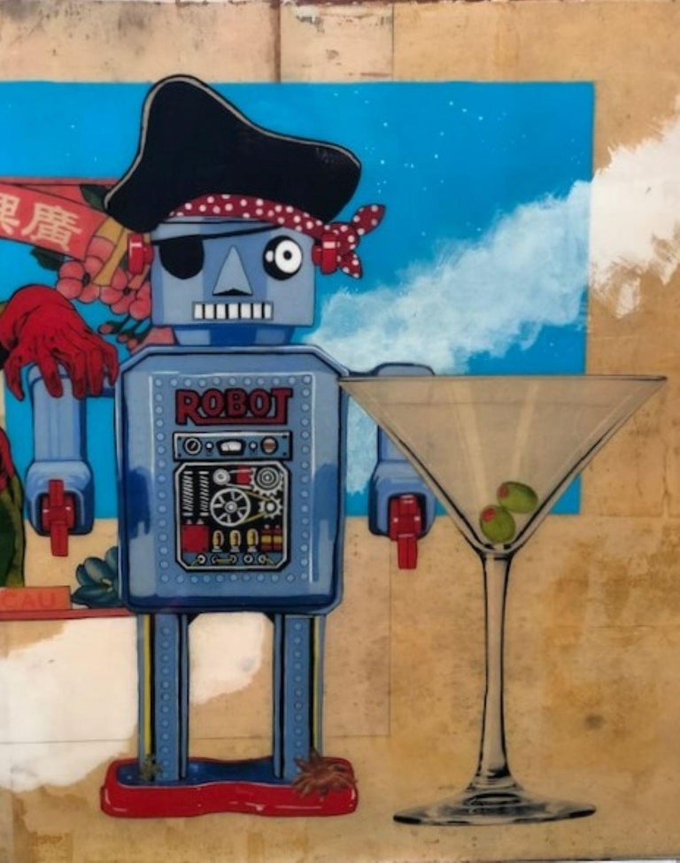 Original Artwork by Michael Mew ‘Making New Friends’, Mixed Media 2008 ...