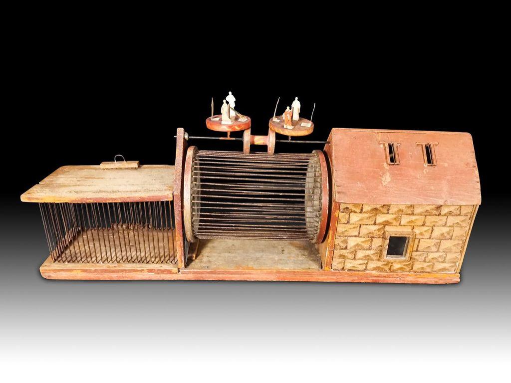 Original Automaton in Old Hamster Cage, Possibly France 19th Century ...