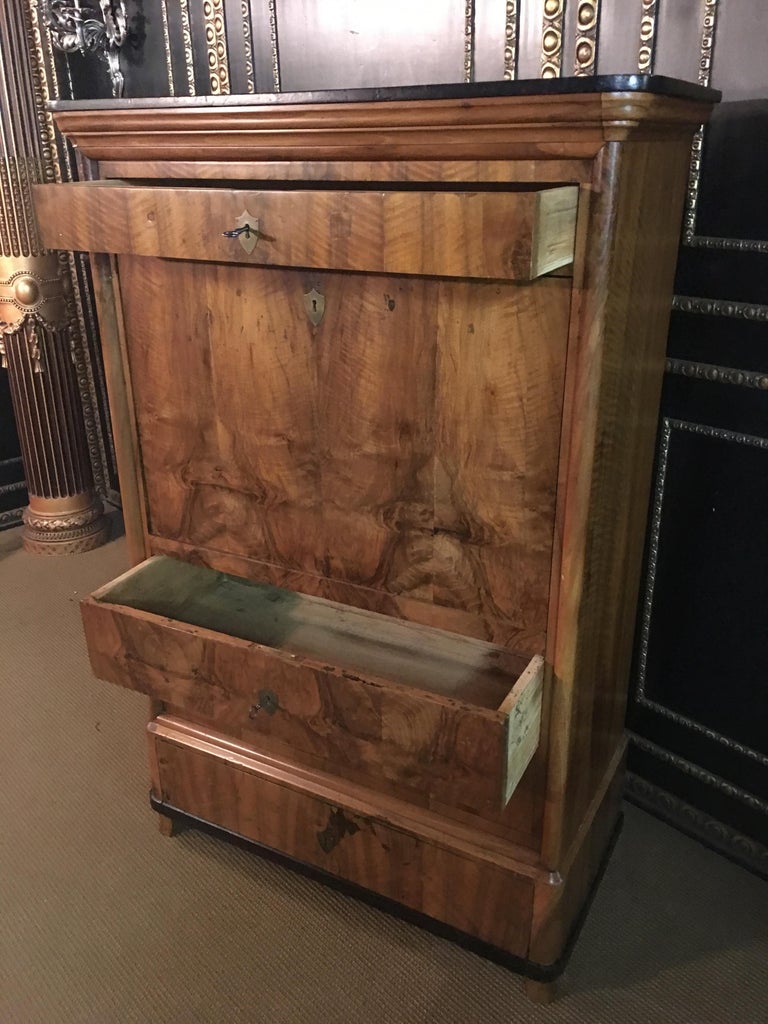 Original Biedermeier Secretary circa 1835 Walnut For Sale at 1stDibs