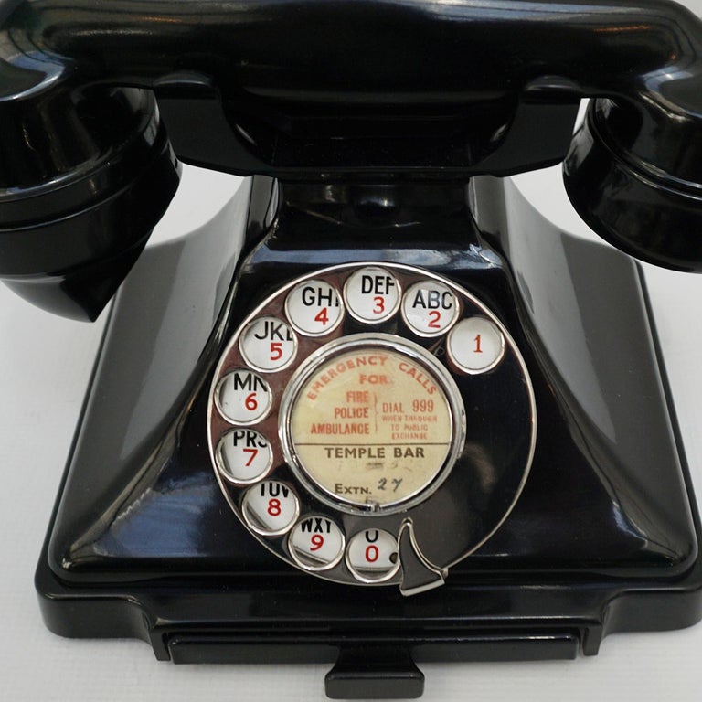 Original Black Bakelite GPO Model 232L 1938 Telephone at 1stDibs