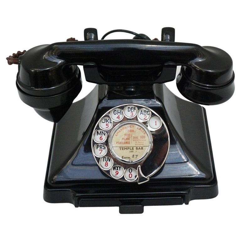 Original Black Bakelite GPO Model 232L 1938 Telephone at 1stDibs