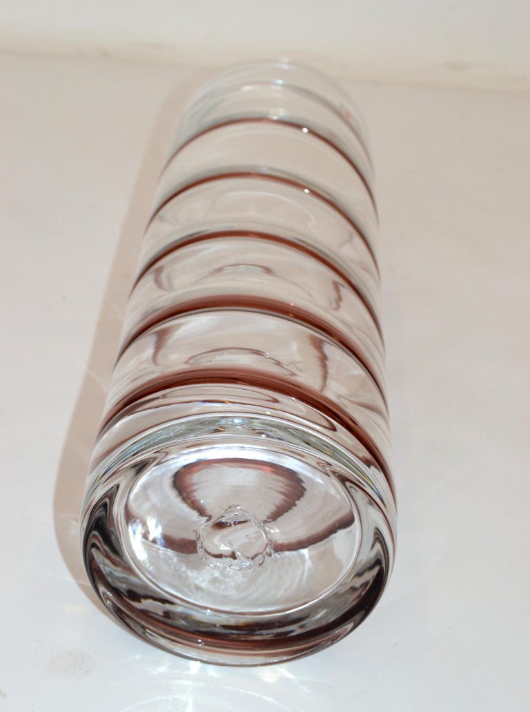 Original Blenko Mid-Century Modern Handmade Transparent and Swirl Art ...