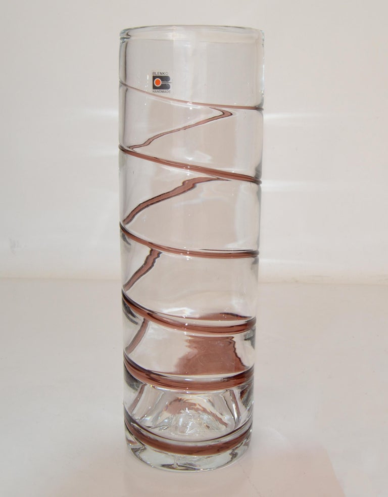 Original Blenko Mid-Century Modern Handmade Transparent and Swirl Art ...
