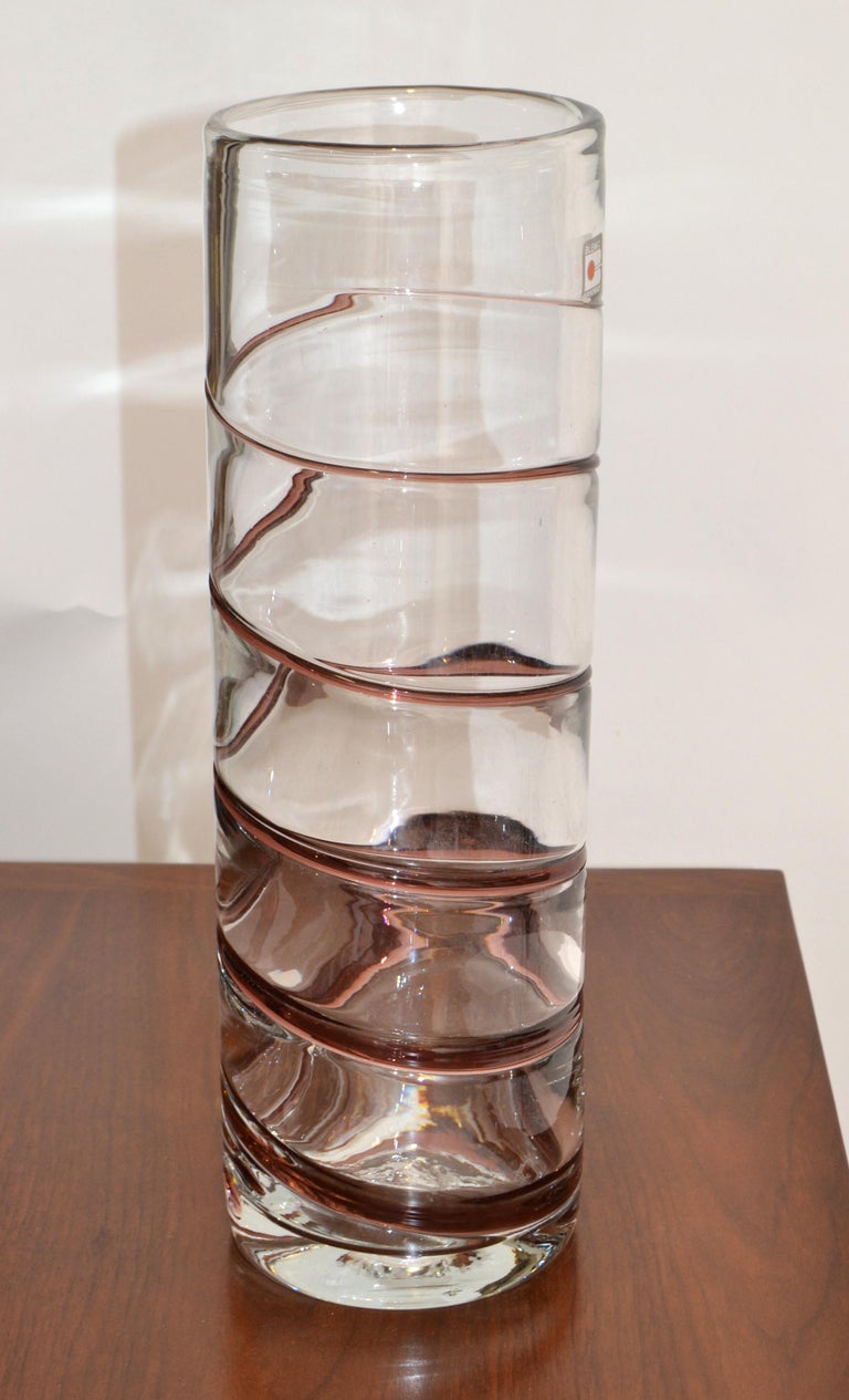 Original Blenko Mid-Century Modern Handmade Transparent and Swirl Art ...