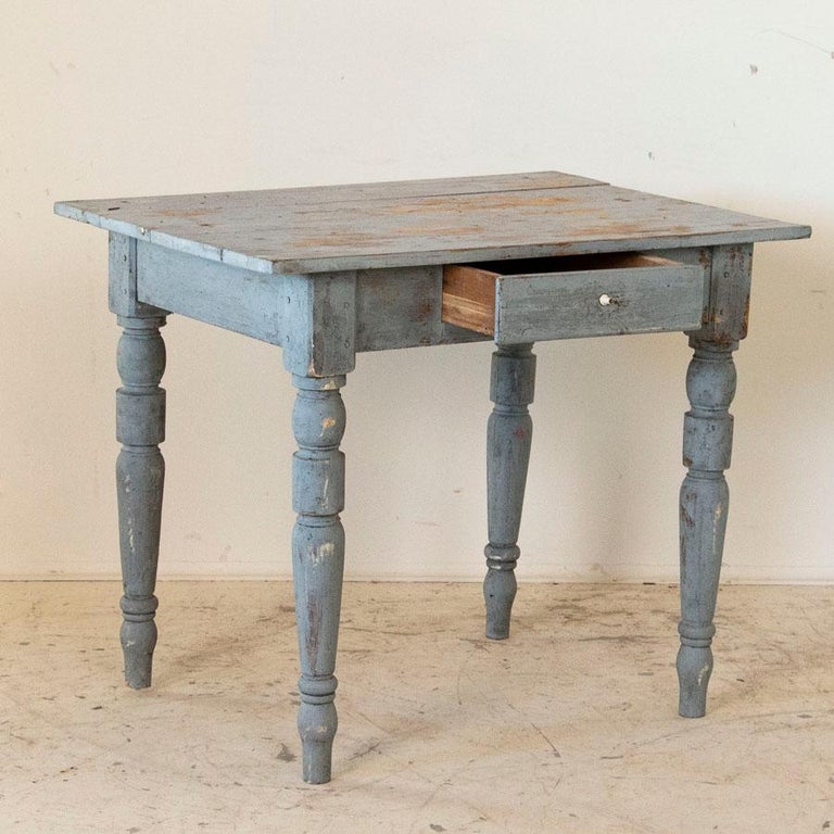 Original Blue Painted Side Table Nightstand, Hungary at 1stDibs