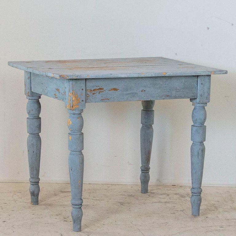 Original Blue Painted Side Table Nightstand, Hungary at 1stDibs