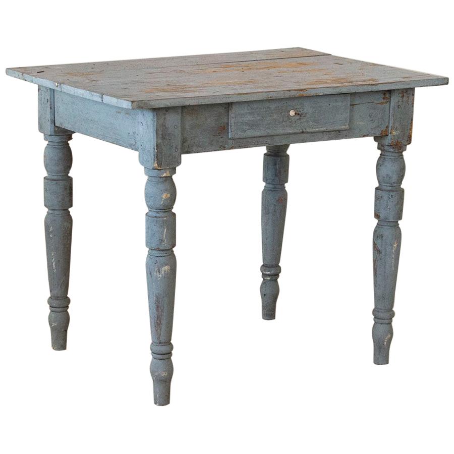 Original Blue Painted Side Table Nightstand, Hungary at 1stDibs