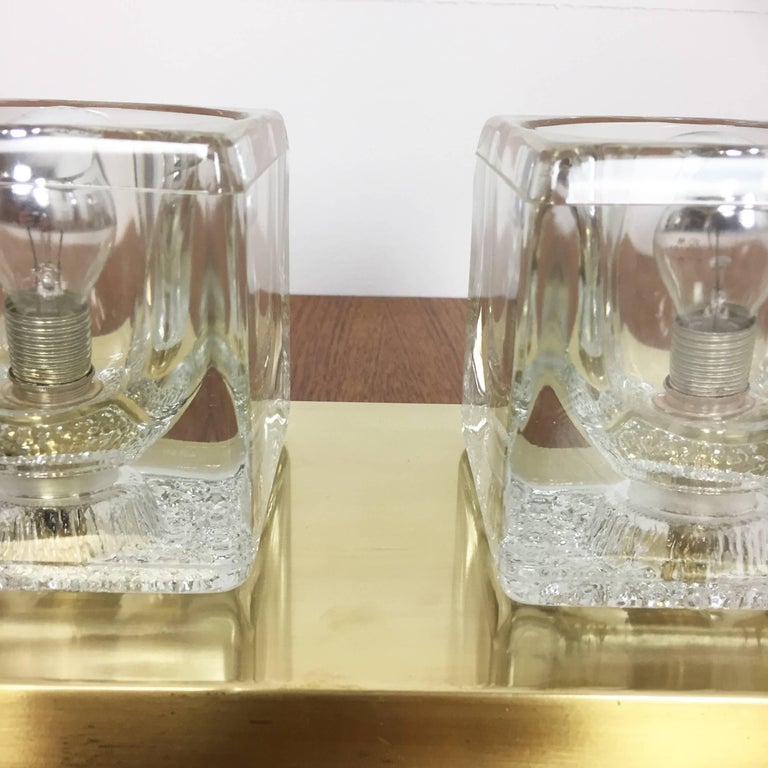 Original Brass Modernist Peill and Putzler 1970s Ice Cubes Glass Wall ...