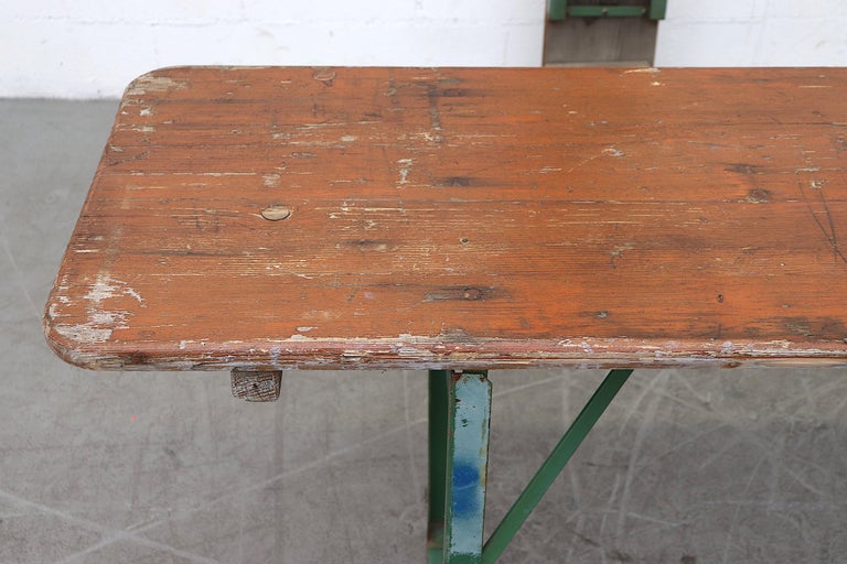 Original Brown German Beer Garden Table and Bench Set at 1stDibs