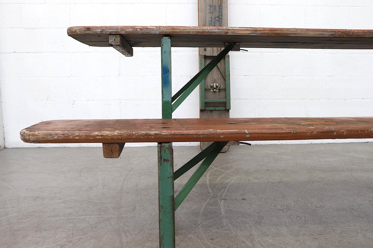 Original Brown German Beer Garden Table and Bench Set at 1stDibs
