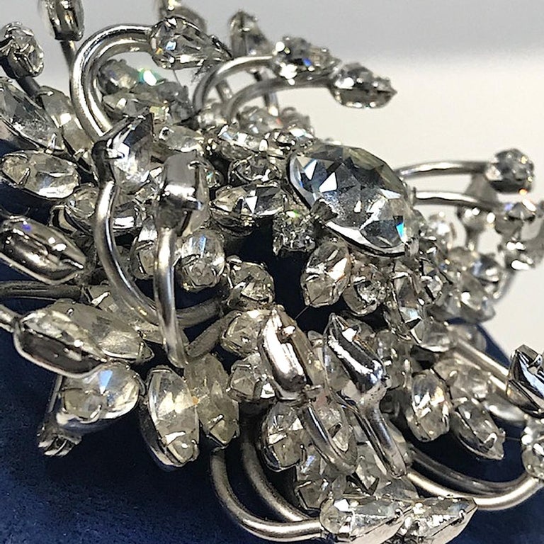 Original by Robert 1950s Large Rhinestone Flower Brooch, Pin at 1stDibs ...