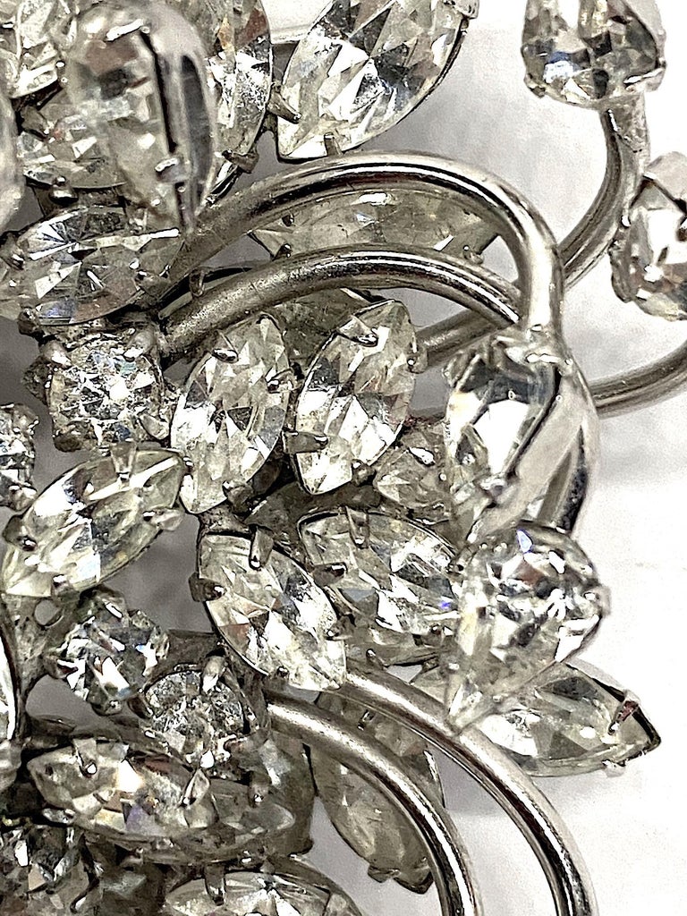 Original by Robert 1950s Large Rhinestone Flower Brooch, Pin at 1stDibs ...