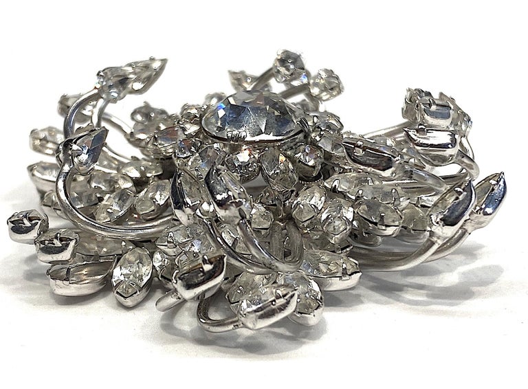 Original by Robert 1950s Large Rhinestone Flower Brooch, Pin at 1stDibs ...